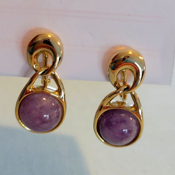 Jewelry | Vintage Hinged Amethyst Errings | Poshmark